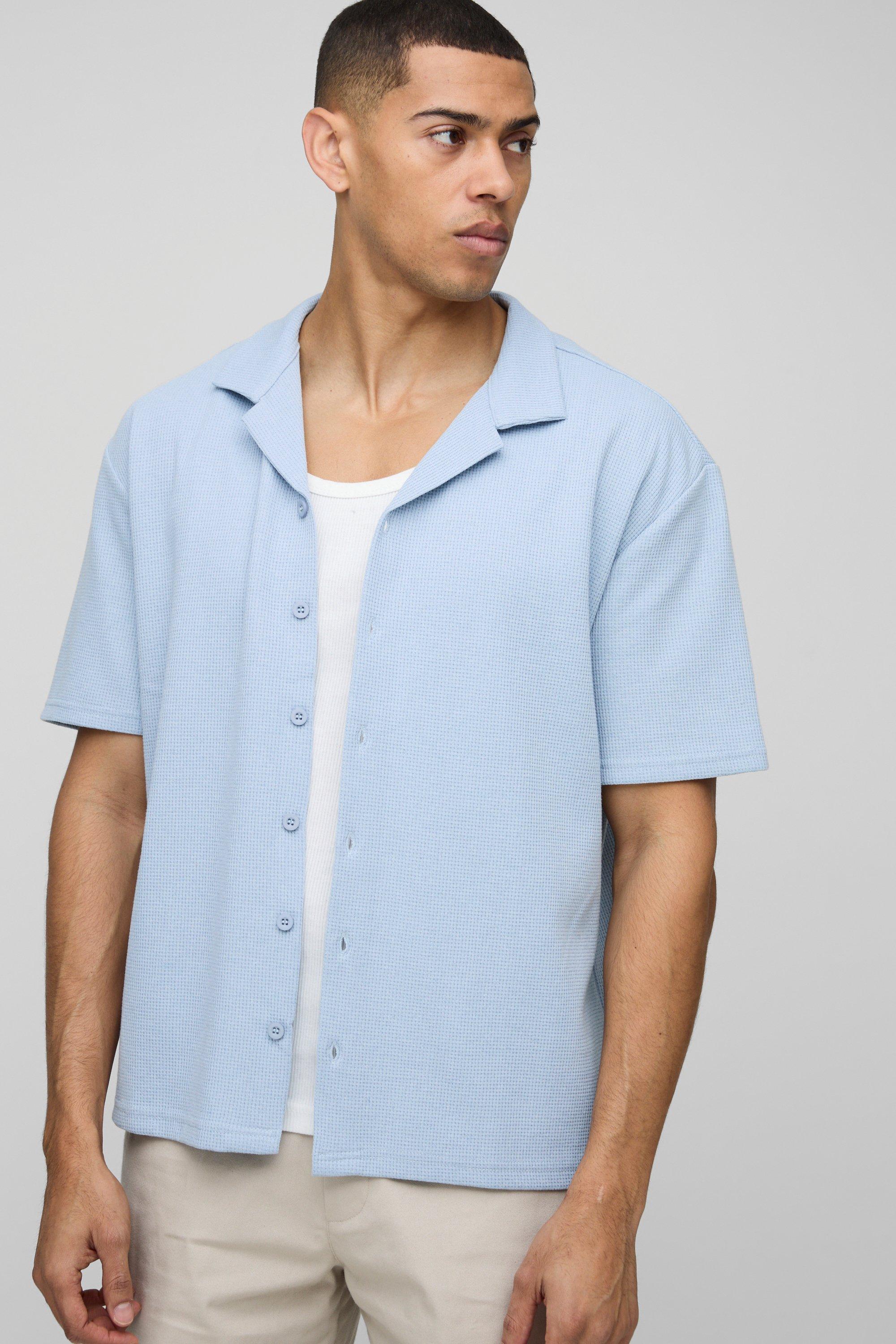 Men's Waffle Shirts | boohooMAN USA Men's Waffle Shirts | boohooMAN USA